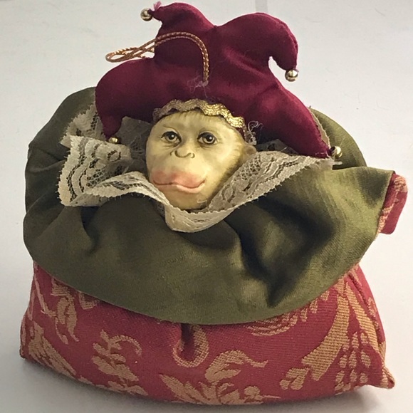 Holiday | Wayne Kleski Vintage Monkey Jester Clown In A Bag Christmas ...